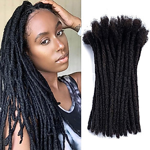 Kbeth 0.8cm Diameter Loc Extension 100% Human Hair Dreadlock Extensions for Man/Women Full Head Handmade loc Extensions Bundles Can Be Dyed Bleached Curled and Twisted 0.8cm 8 Inch 10 Strands