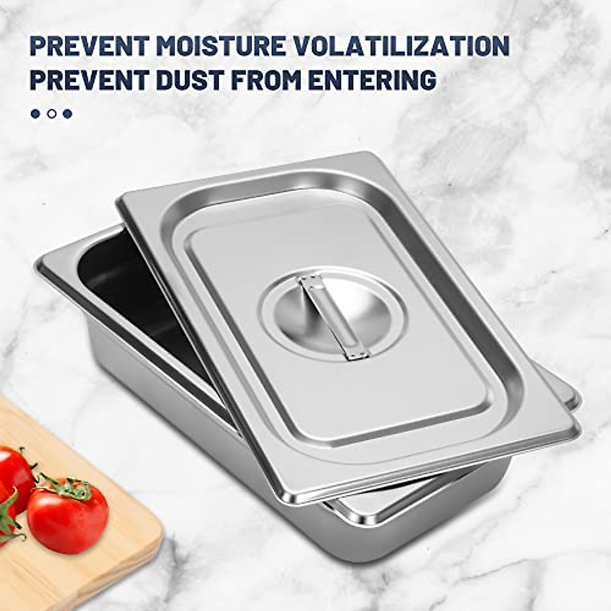 BIEAMA 6-Pack Full Size Steam Table Pan Cover, Lid with Handle, NSF, Hotel Pan Cover, Catering Food Pan Cover