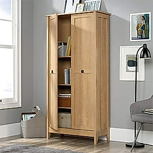 Sauder August Hill Storage Cabinet, L: 35.28" x H: 15.51" x W: 71.85", Dover Oak Finish