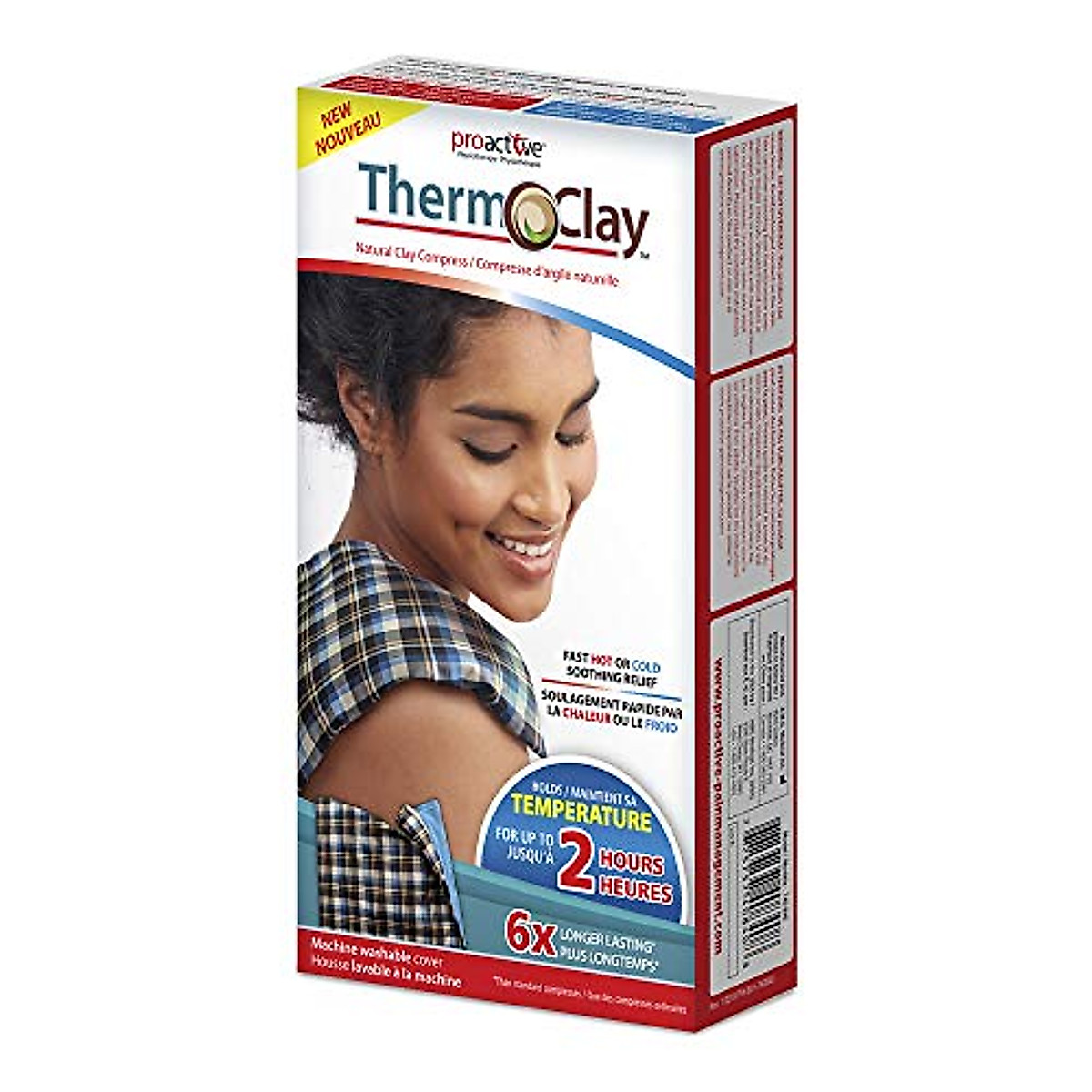 ProActive Therm-O-Clay Reusable Hot or Cold Therapy Pack for Injuries, Swelling, Inflammation, Soreness, Sprains and Bruises, Natural Clay Compress for Pain Relief 12" x 10", Washable Cover., Blue