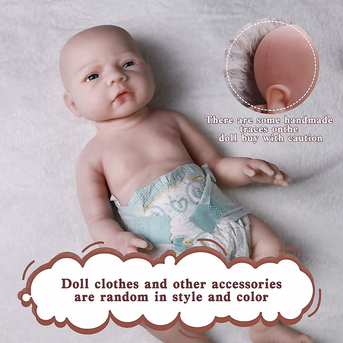 OZYZPO 18 inch Silicone Reborn Baby Doll Realistic Lifelike Silicone Baby Dolls for Adults and Children, Not Vinyl Doll - Girl