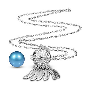 EUDORA Harmony Bola Musical Maternity Ball Baby Wings Chain Necklace Wishing Prayer Bell Locket Dodger Blue