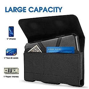 Mopaclle Phone Holster for iPhone 14 Pro Max/ 14 Plus /13 Pro Max/12 Pro Max/Xs Max /11 Pro Max/ 7 Plus 8 Plus 6 Plus Nylon Cell Phone Pouch Belt Clip Holder Case (Fits Phone with Otterbox Case)