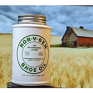 NOR-V-GEN All Leather Conditioning Oil Nourishes Waterproof and Protects all Leather Goods - Treatment for Shoes & Leather Products, 8oz