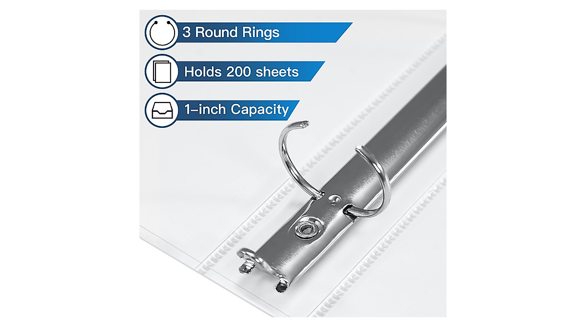 6 Pack 1-Inch 3-Ring Binders for Office & School | Durable & Customizable