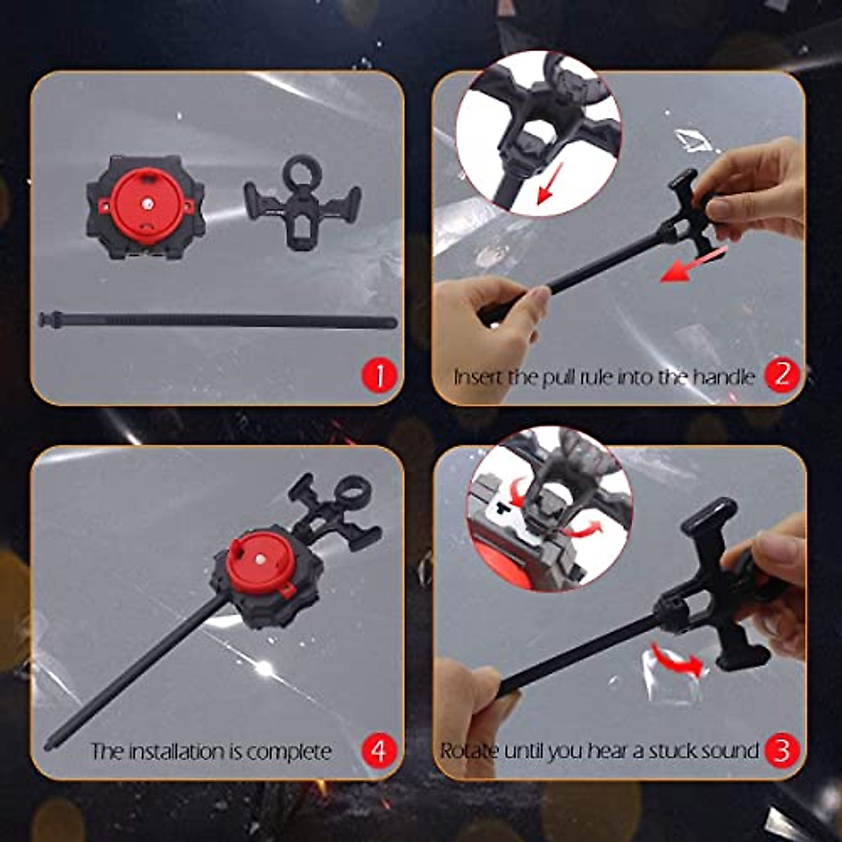 PWTAO Bey Battling Top Burst Launcher Grip Toy Blade Set Game Storage Box 12 Top Burst Gyros 2 Launchers Great Birthday Gift for Boys Children Kids