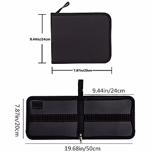 Foldable 36 Slots Zipper Pencil Case Artist Pencil Bag Large Capacity with Handle Strap Crayon,Colored Gel Pen Organizer Stationary Case Portable for Student & Artist