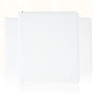 KUOOKING Toploader Binder - Holds 288+ TopLoaders for Cards, 9 Pocket Top Loader Binders with Sleeves for 3" x 4" Rigid Card Holders for TCG, MTG,Sports and other Standard Card (White)