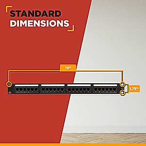 Buyer's Point 24 Port Cat6 RJ45 Patch Panel | Built for Rack or Wall Mount Cable Management w/Punch Down Tool, Server Compatible with Cat 3/4/5/5e/6 — 1 Pack