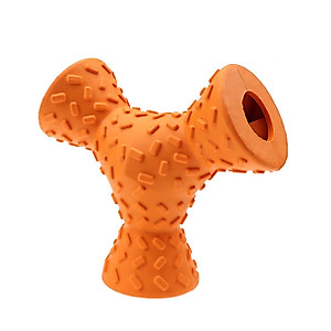 FOMIYES 1pc 3 Dog Toy Food Dispensing Toy Bumps on Surface Toy Three Holes Toy Safe Toy Toys Rubber Pet Toy Puzzle Feeders for Dogs 3 Holes Dog Chew Toy Dog Tooth Cleaning Toy Bite Toy Dog