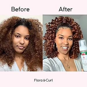 Flora & Curl Sweet Hibiscus Curl Volumizing Foam Botanical Volume Foam for Superior Body and Bounce 6.7 fluid-oz