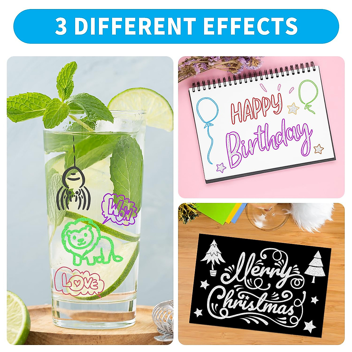 20 Colors Glitter Markers Outline Pens Shimmer Metallic Markers Drawing Crafts Art Supplies Trendy Gift Idea for Girls Teens Birthday Christmas Stocking Stuffers Easter