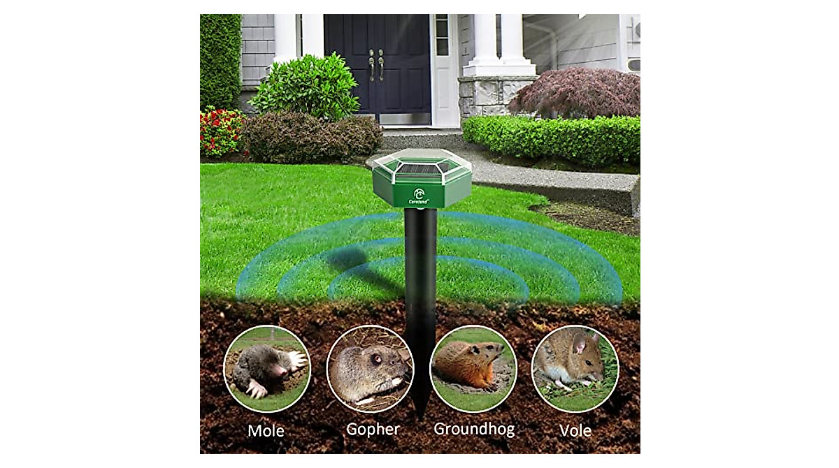 Solar Ultrasonic Mole Repellent Stakes: Gopher & Vole Control