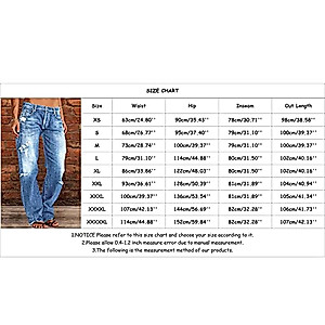 iLUGU Straight Leg Jeans for Women Ripped Hem Low Waisted Jeans for Women Button Down Jean Shirt Women Light Blue