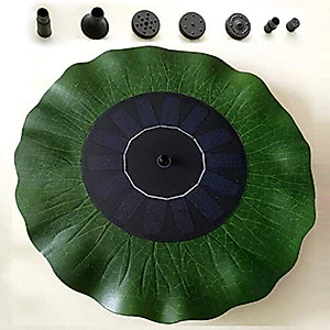 Hemoton Floating Lotus Leaves with Solar Power Water Pump Bird Bath Fountain Pump Realistic Water Lily Pads Ornaments for Garden Pool Pond Decoration