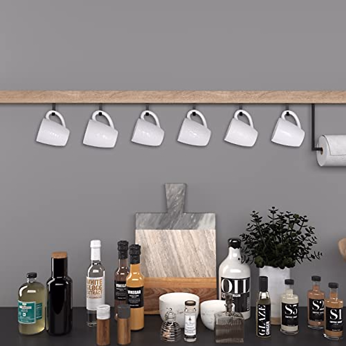 Hoikwo Gifts Mugs, White Stylish Coffee Mugs Set of 6, 11.8 Oz White Ceramic Stoneware Different Patterns Mugs Cups with Handle for Coffee, Tea, Cocoa, Milk, Compatible with Various Kitchen