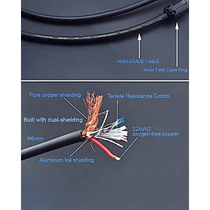 RCA Cable, 2RCA Male to 2RCA Male Stereo Audio Cables 【Hi-Fi Sound】Braided RCA Stereo Cable for Home Theater, HDTV, Amplifiers, Hi-Fi Systems, Car Audio, Speakers (6.6FT)