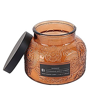 Madagascar Vanilla & Cedar Embossed Jar Candle