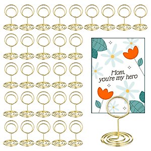 30 Pcs Gold Place Card Holders Picture Holders for Tables Small Table Place Card Holders Table Number Holders Photo Holders Table Number Stands for Centerpieces Wedding Reception Party Restaurant