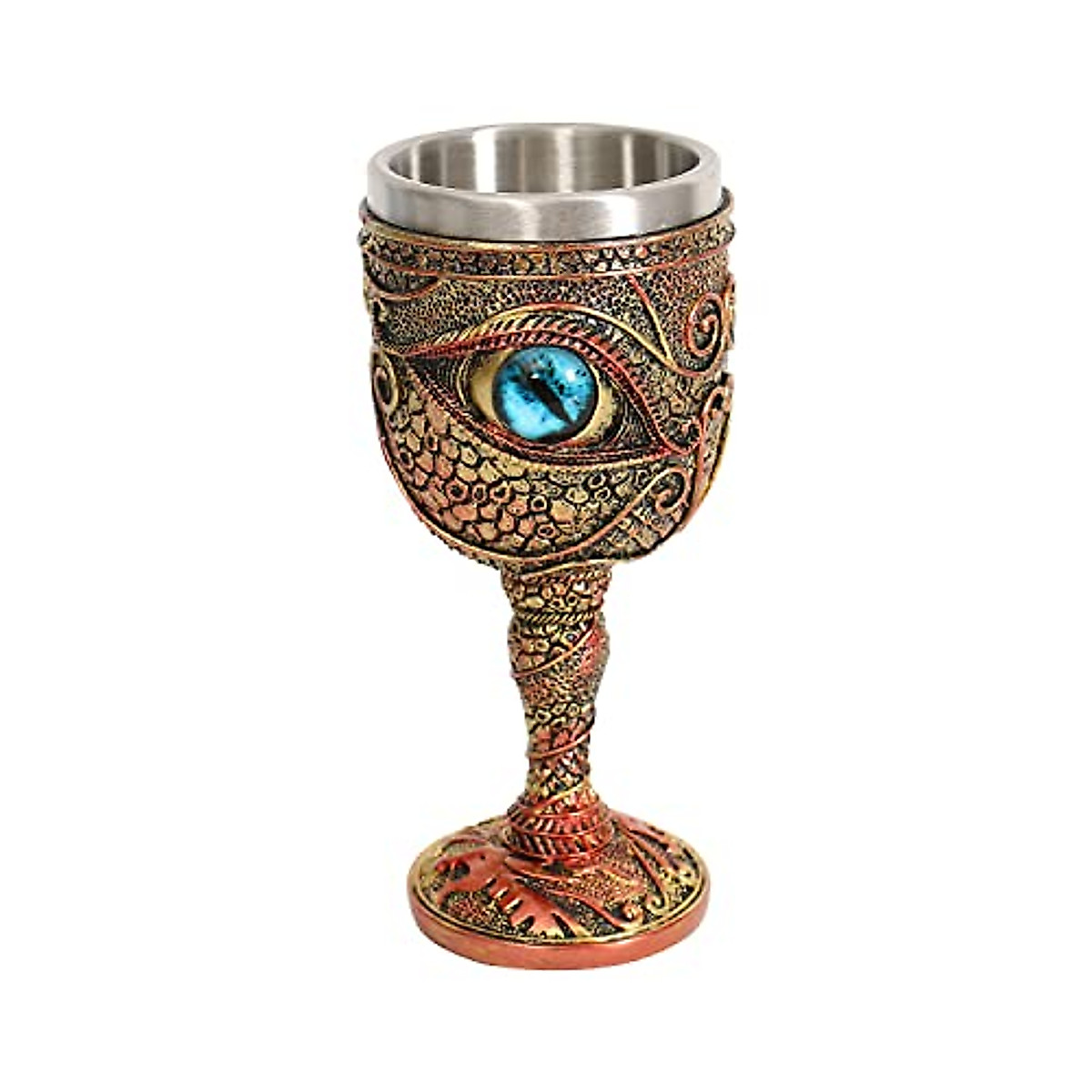 Ottalent Stainless Steel The Eye of The Dragon Wine Goblet Chalice,Dungeons and Dragons Medieval DragonWine Cups 7oz.Men’s Gift (Blue Eyes)