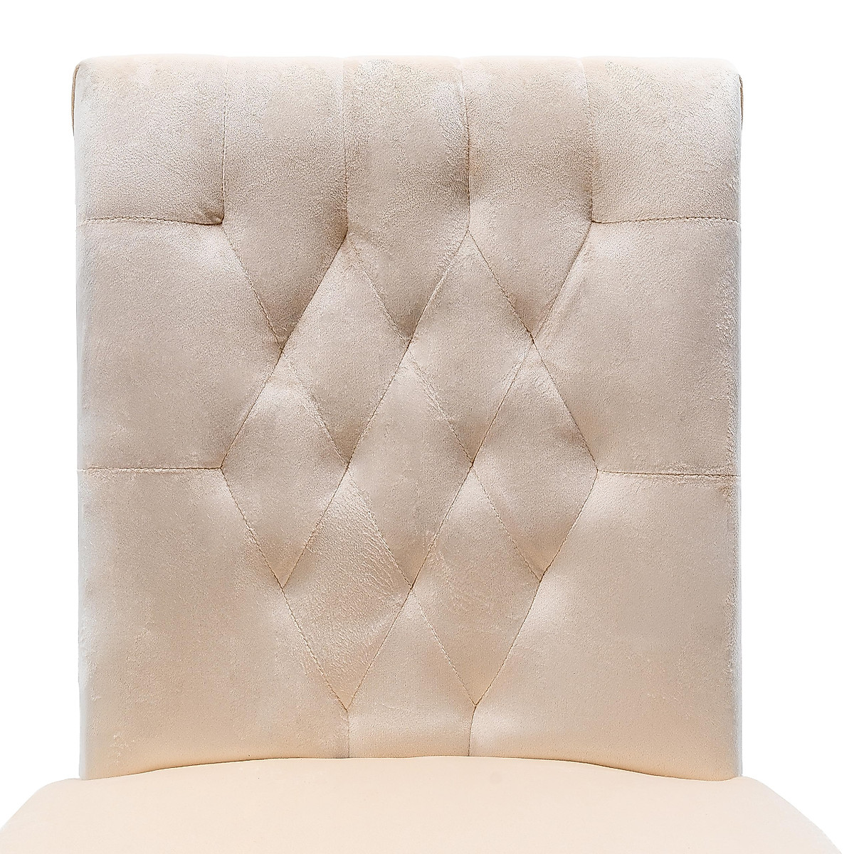 HESIEU Velvet Dining Chair Set, Classic Design, high backrest with Solid Wood Frame, Beige, Set of 2