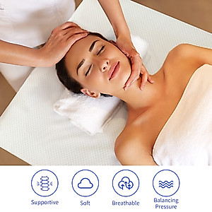 HOMBYS 5-Area Memory Foam Massage Bed Mattress Topper with Removable Cover, 3" Thickness Massage Table Mattress Topper with Elastic Bands, Non-Slip Lash Bed Cushion Only (Bed Not Included)