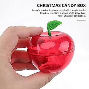 Healvian 24Pcs Apple Shape Candy Box Christmas Apple Container Plastic Chocolate Box Gift Fillable Balls Red Apple Container