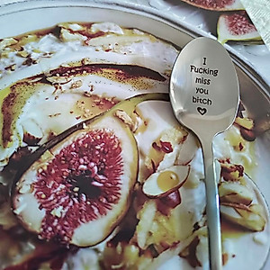 Long Distance Friendship Spoons Gifts for Best Friends I Fucking Miss You Bitch Spoon Gifts for Best Friend Moving Going Away Gift for Wife GF Coffee Tea Lovers Gifts Spoon