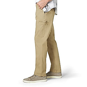 Lee Men's Performance Series Extreme Comfort Canvas Relaxed Fit Cargo Pant, British Khaki, 32W x 32L