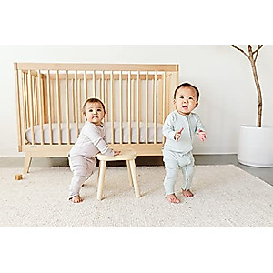 dadada Baby Soho 3-in-1 Convertible Crib – GREENGUARD Gold Certified, Made in Italy, Solid Beechwood – Adjustable Mattress Height, Modern Design 53.15 x 29.95 x 36.7 in 3 Colors (Natural)