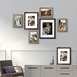 SESEAT Picture Frames Collage, Gallery Wall Frame Set with 11x14 8x10 5x7 Frames in 3 Different Finishes, Set of 7