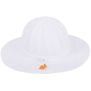 SimpliKids UPF 50+ UV Sun Protection Wide Brim Baby Sun Hat,White2, 0-12 Months