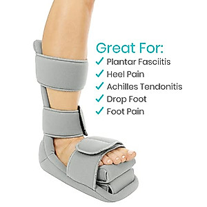 Vive Plantar Fasciitis Night Splint Plus Trigger Point Spike Ball - Soft Leg Brace Support, Orthopedic Sleeping Immobilizer Stretch Boot (Small: Men's: Up to 5, Women's: Up to 6.5)