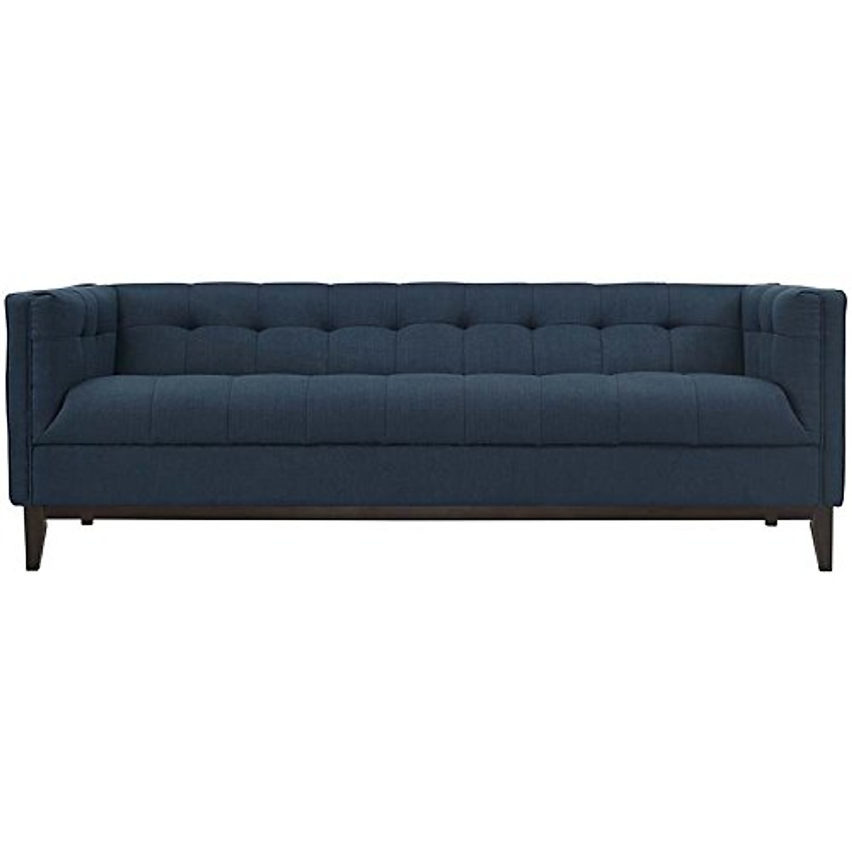 Modway Serve Modern Tuxedo Sofa With Upholstered Tufted Fabric in Azure