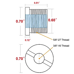 Anwenk Mic Stand Adapter 5/8 to 3/8 Adapter Male to Female Mic Screw Adapter Microphone Stand Adapter Compatible with Blue Yeti/Blue Snowball/Blue Yeti XTripod Stand Mic Microphone Stand Mount