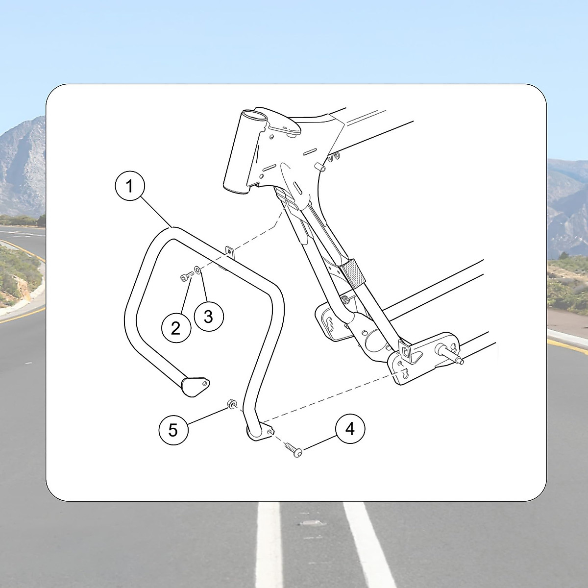 XMT-Moto Engine Guard Highway Crash Bar fits for Harley Davidson Touring Road King Street Glide Electra Glide CVO and Trike Models 1997-2008,Replace for 49184-97,Chrome