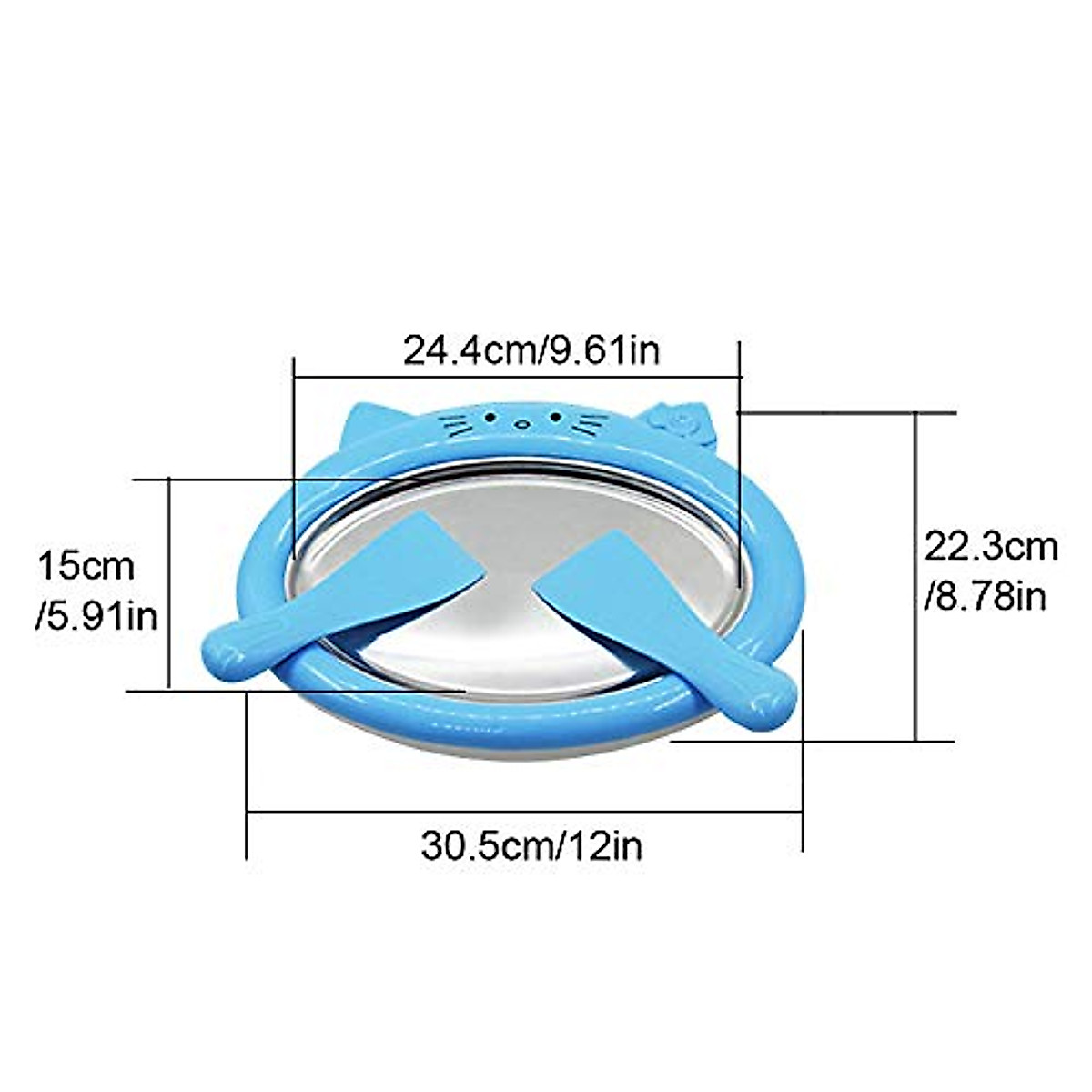 Instant Ice Cream Maker Set, With 2 Spatulas Frozen Yoghurt Plate Mini Freezer Kit Machine Accessories Unplugged Fruit Salad Sweet Spot Roll Pan Gift Birthday For Kids Home Party