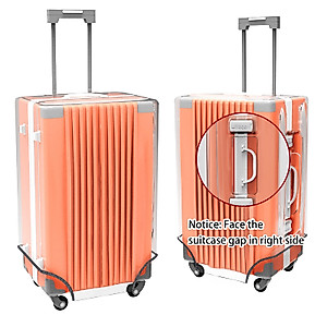 Esholife Clear PVC Luggage Cover Protectors 24 Inch Suitcase Cover for Suitcase TSA Approved 22-25Inch (22.44''H x 16.14''L x 11.41''W)