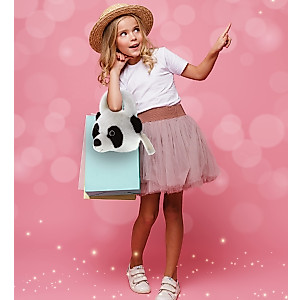 DolliBu Panda Plush Handbag - Super Soft Plush Stuffed Animal Purse for Children's Accessories, Kids Hand Bag Toy Purse, Pretend Play, Fluffy Dress Up Toy Purses for Girls & Boys