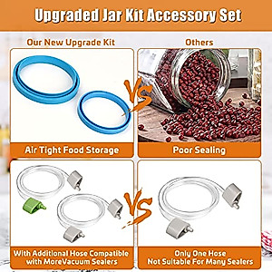 Jar Sealer Kits for FoodSaver Vacuum Sealer Food Storage with Two Accessory Hoses for Mason Jars with Regular and Wide Mouth, Additional Accessory Hose Compatible with More FoodSaver Sealers