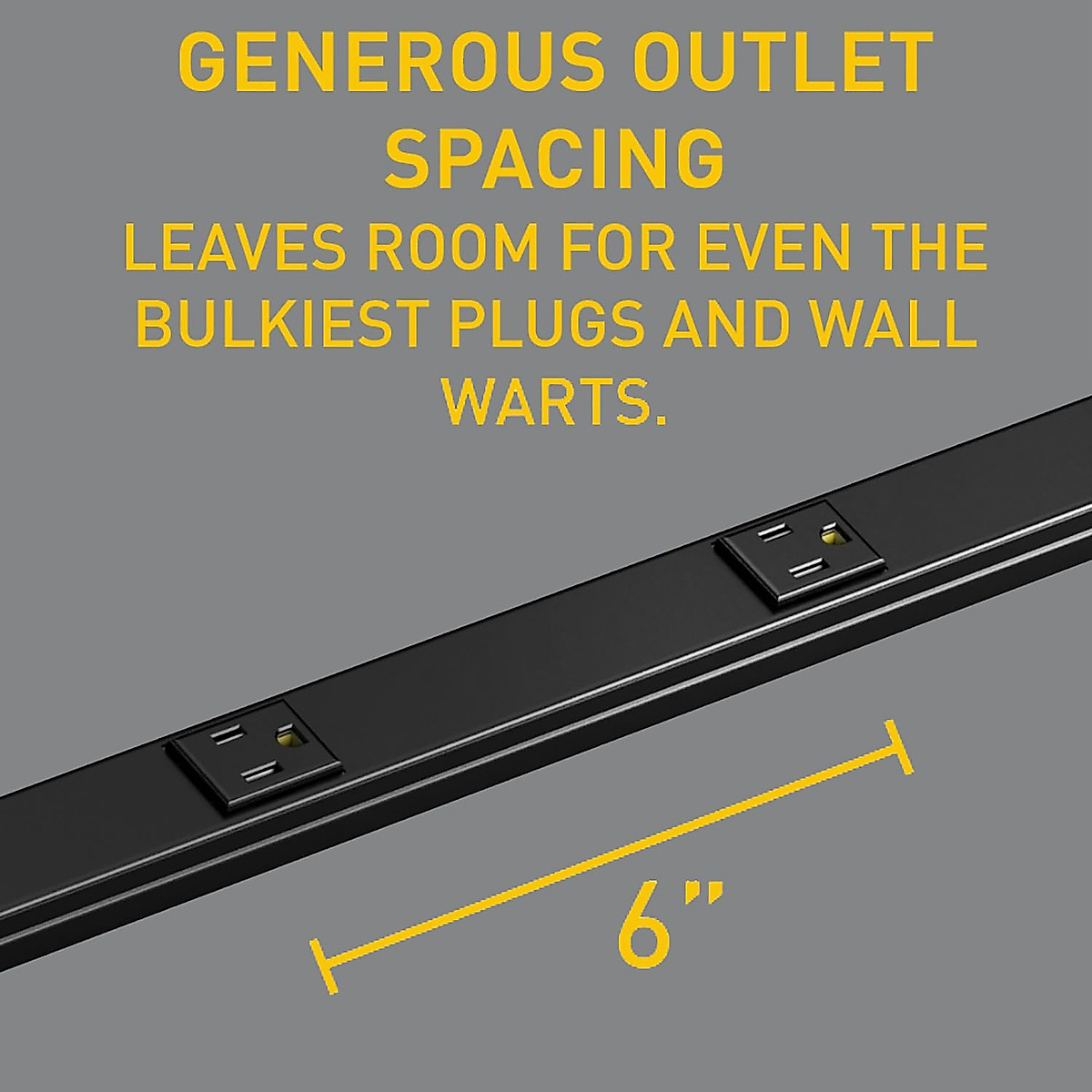 Legrand Wiremold BK20GB306TR Plugmold 2000 Series 3 Foot Hardwired Power Strip with 6 Tamper Resistant Outlets, Black