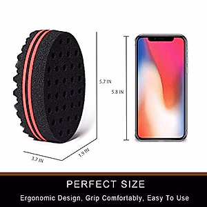Magic Twist Hair Sponge, Barber Hair Brush Sponge, Styling Tool For Afro Curl, Coils, Dreadlocks (2 PACK)