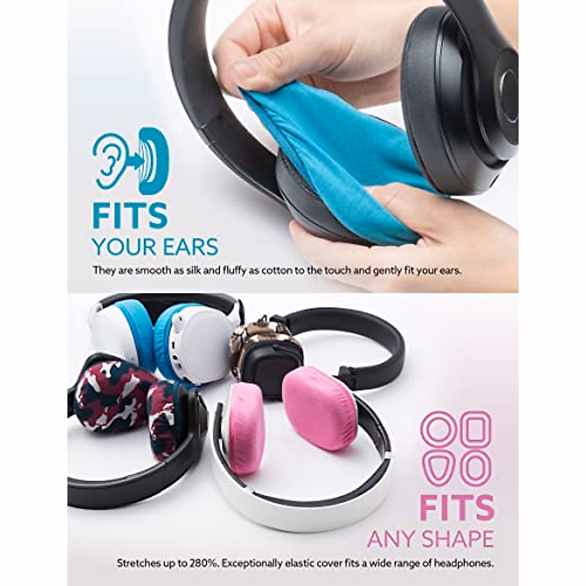 for Earpads Repair & Protection | Mimimamo Super Stretch Headphone Cover L Size (Black) May not fit All Headphones. Please Confirm Compatibility on Mimimamo's Website