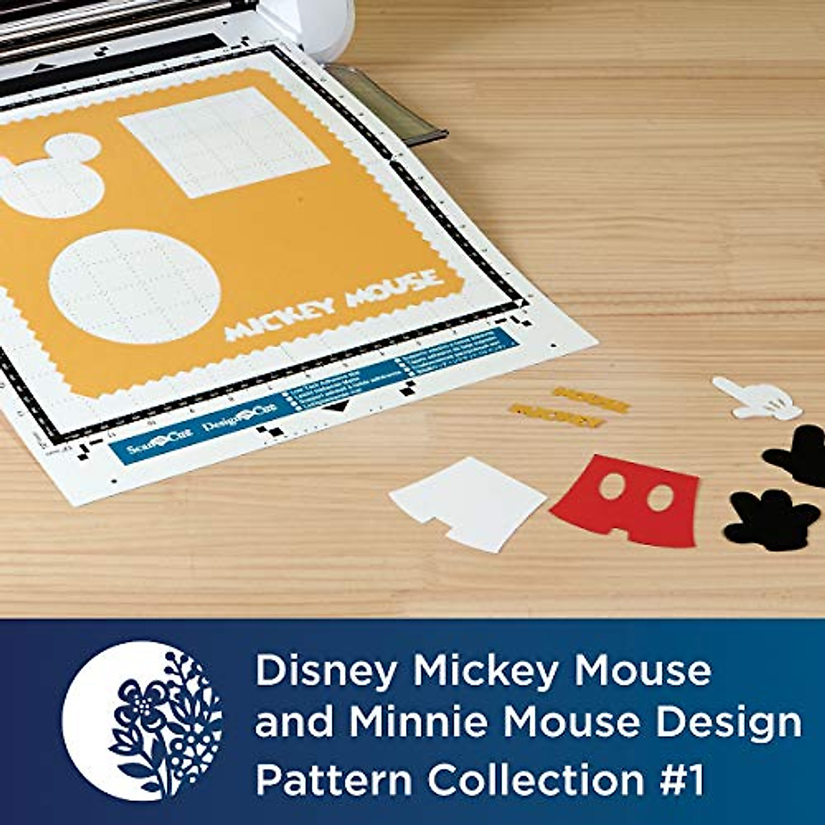 Brother ScanNCut Disney Pattern Collection 1 CADSNP01, Classic Mickey & Minnie Mouse, 26 Designs Disney Vinyl Decals, DIY Valentine's Cards, Appliques with Mickey Ears, Gloves, Hearts, Banners & More