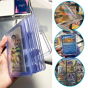 Baseball Card Sleeves, 50 Count Standard Toploaders Transparent Hard Plastic Design for Football, Photocard, Trading Card Sleeve