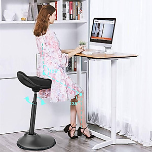 Standing Desk Chair, Adjustable Ergonomic Standing Stool, Swivel Sitting Balance Chair, Anti-Slip Bottom Pad