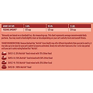 Rachael Ray Nutrish Inner Health Premium Natural Dry Cat Food with Added Vitamins, Minerals & Other Nutrients, Turkey with Chickpeas & Salmon Recipe, 14 Pounds