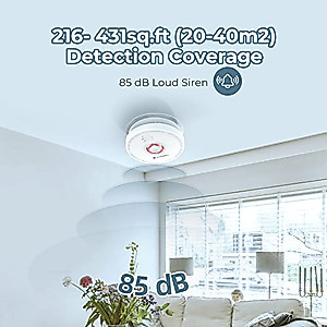 SITERWELL Smoke Detector Fire Alarm with Magnetic Fastening Kit and Built-in Battery, Fire Safety with Photoelectric Technology for Home Bedroom and Babyroom, UL Listed, GS528A, 4 Packs
