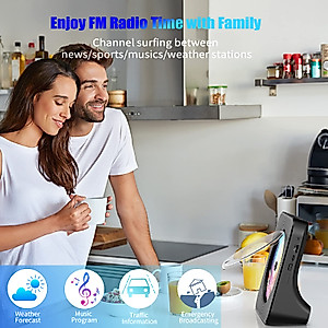Gueray Portable CD Player, Bluetooth CD Kpop Player for Desktop with HiFi Sound Speaker, FM Radio CD Music Player for Home with Remote Control, Dust Cover, LED Screen, Support AUX/USB, Headphone Jack