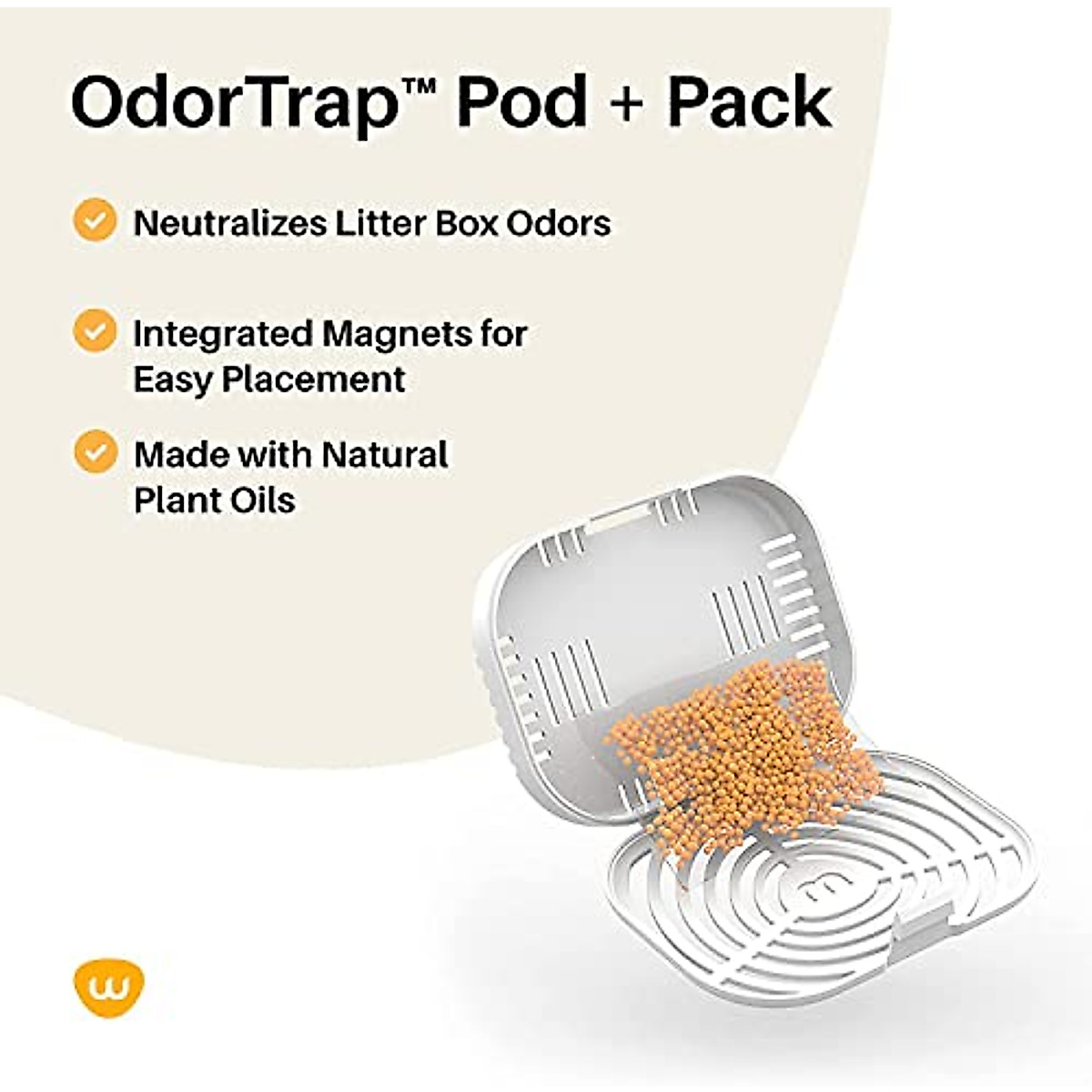OdorTrap by Whisker, Eliminates Litter Box Odors, Includes OdorTrap Pod and Bead Pack with Fresh Wave Technology, Compatible with Litter-Robot and Traditional Litter Boxes